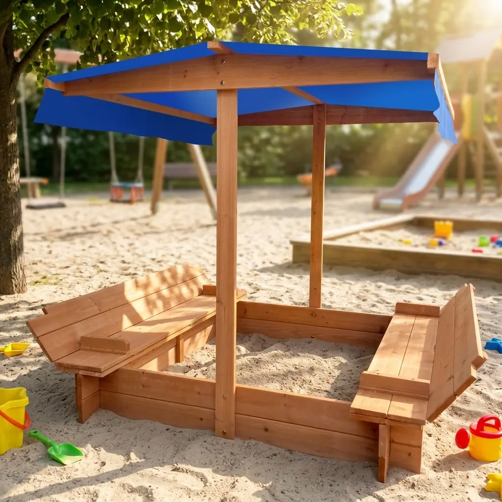 SuperToys Dečiji Peskarnik sa Krovom i Klupama