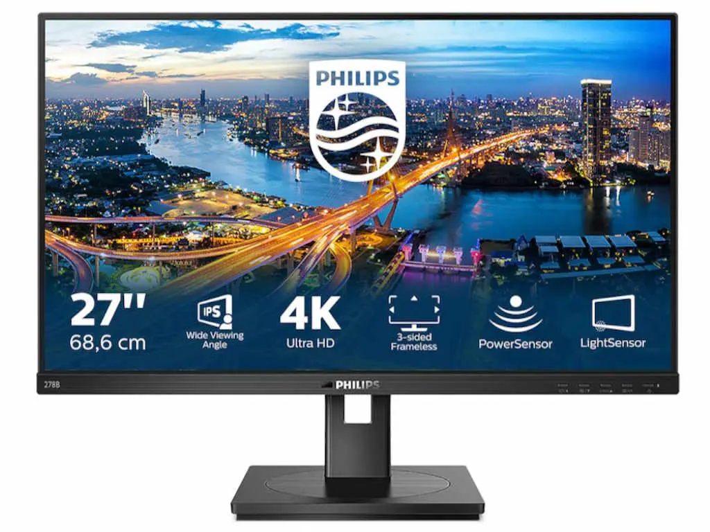 PHILIPS monitor 278B1/00 27"/IPS/3840x2160/60Hz/4ms GtG/HDMIx2,DP,USB/pivot,visina/zvučnici/VESA/crn