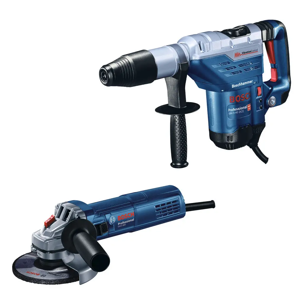 Bosch Set električnih alata: Udarni čekić GBH 5-40 DCE, 1150 W i Ugaona brusilica GWS 880, 880 W, 0615A500BA