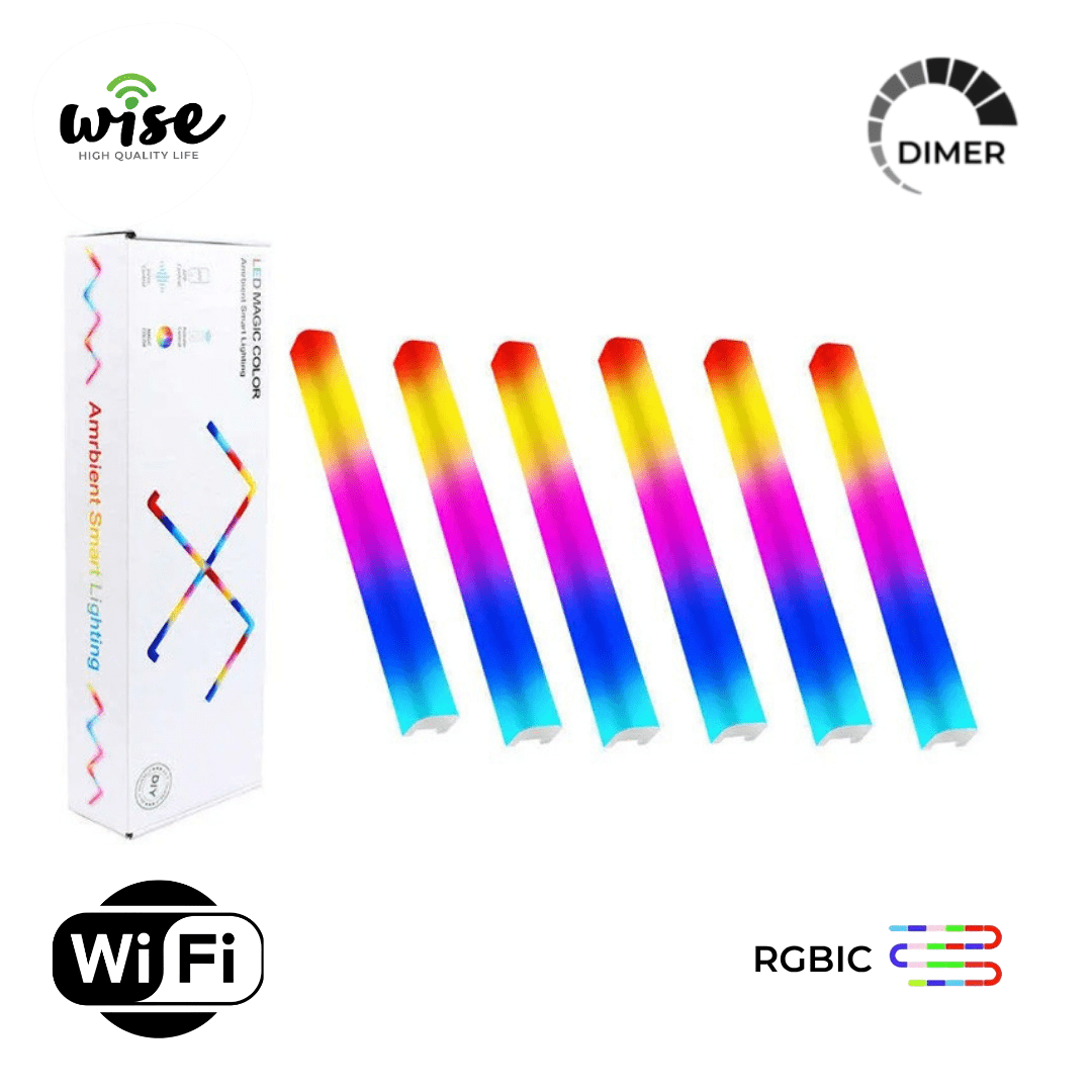 Wise pametna lampa sa šest modularna LED dela i funkcijom RGBIC magičnih boja, WSHL11