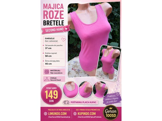 Roze majica na bretele – Udobna, lagana i uvek moderna