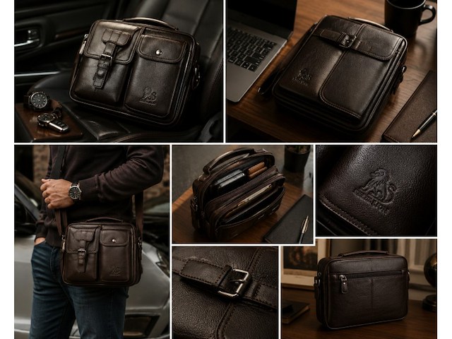Muška kožna torbica  – Dark Brown