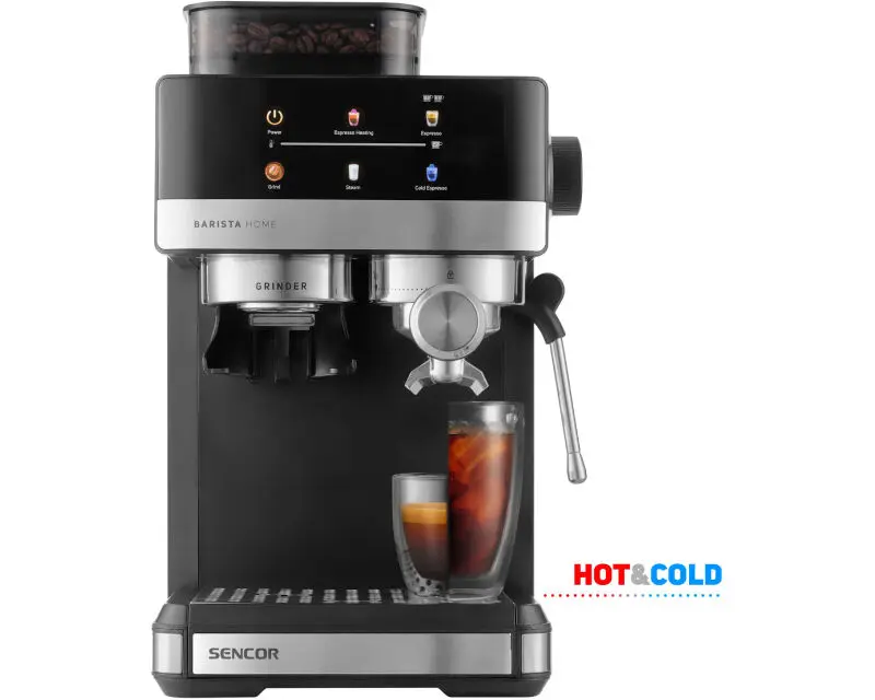 Sencor Aparat za espresso kafu SES 5000SS, 1350W, 20bara, Crni