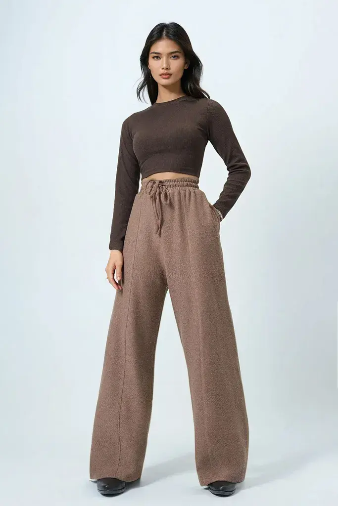 Trend Alacati Stili Ženske pantalone Alc-X14549, Smeđe