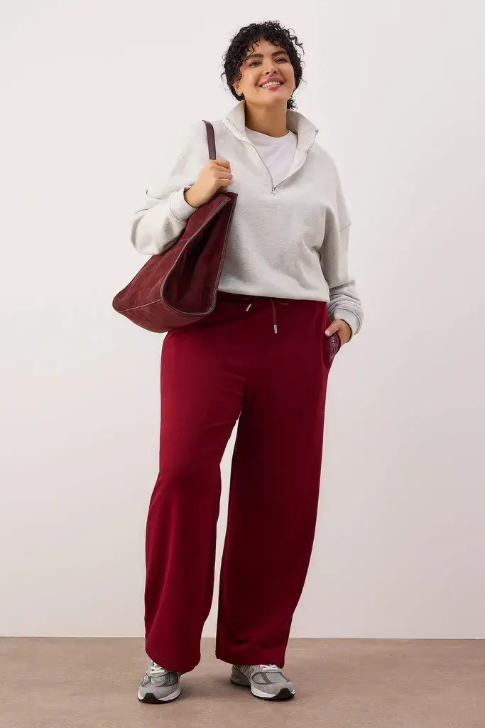 Trendyol Curve Ženski donji deo trenerke Tbbaw26Aj00010, Bordo