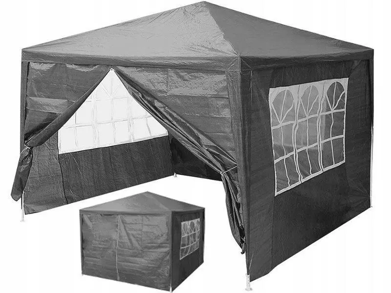 Baštenski šator, 3x3 m, 4 stranice, Sivi