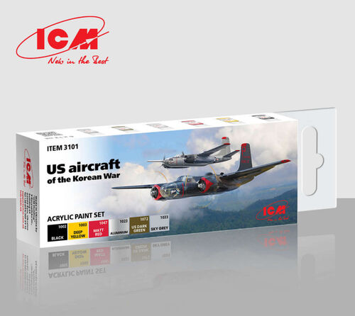 NEW! ICM 3101 US Aircraft of the Korean War Acrylic Paint Set