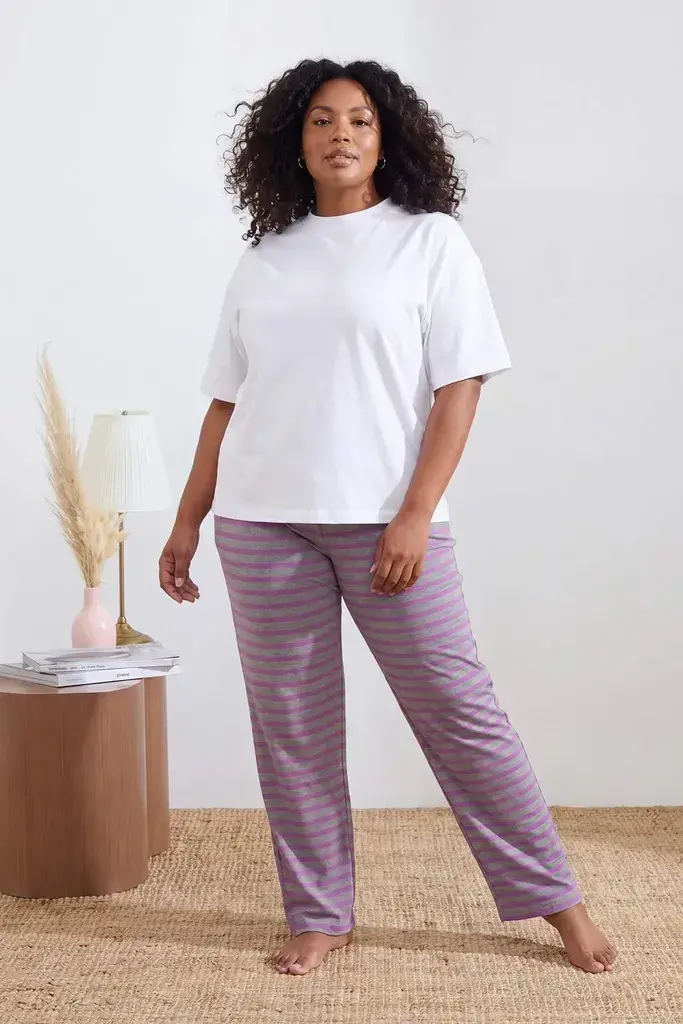 Trendyol Curve Set ženskih donjih delova pidžame Tbbaw26Ia00003, 2 komada, Ljubičasti