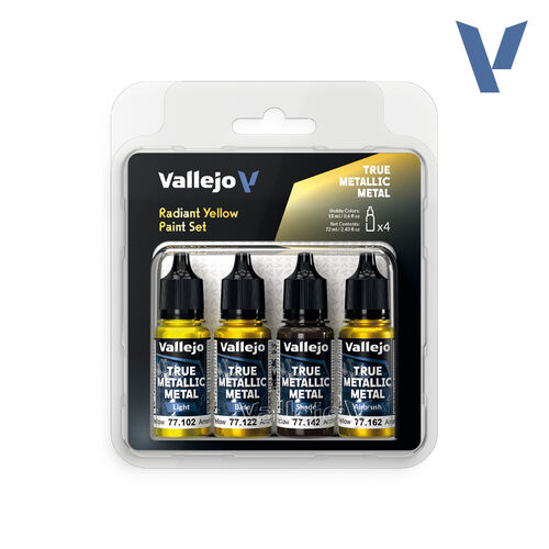 NEW! Vallejo 77259 True Metallic Metal Set - Radiant Yellow