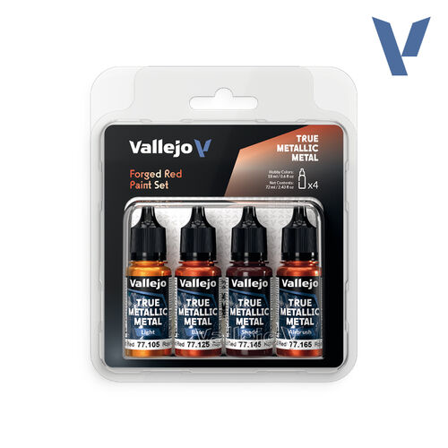 NEW! Vallejo 77260 True Metallic Metal Set - Forged Red