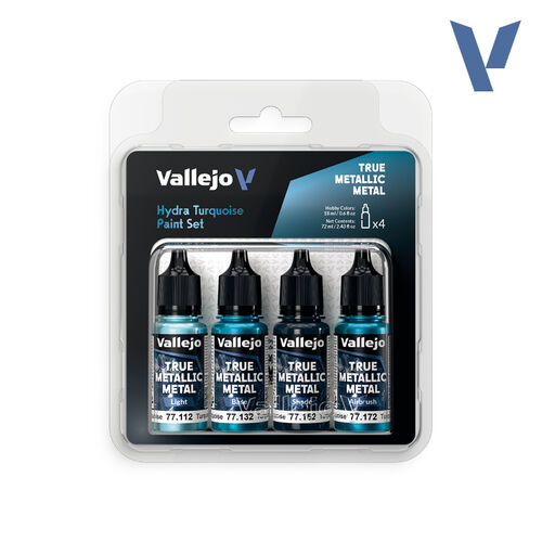 NEW! Vallejo 77264 True Metallic Metal Set - Hydra Turquoise