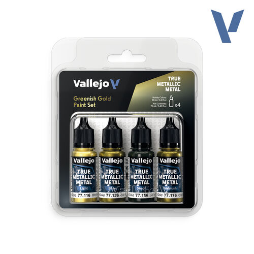 NEW! Vallejo 77267 True Metallic Metal Set - Greenish Gold