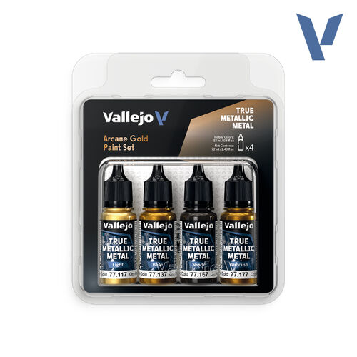 NEW! Vallejo 77268 True Metallic Metal Set - Arcane Gold