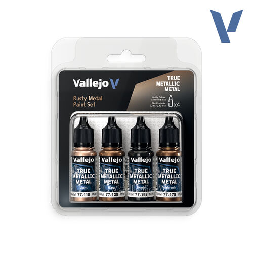 NEW! Vallejo 77269 True Metallic Metal Set - Rusty Metal