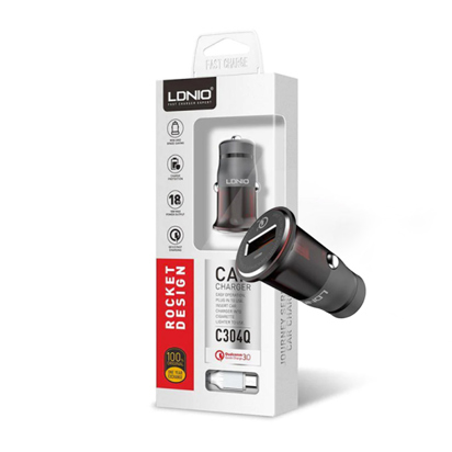 AUTO PUNJAC LDNIO C304Q 1.5A/2A/3A FAST CHARGING TYPE-C