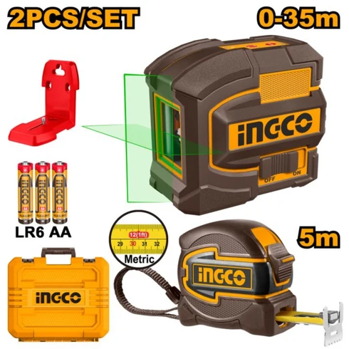 Merni set - samonivel laser 0-35m + metar 5m HLL680081-1 Ingco
