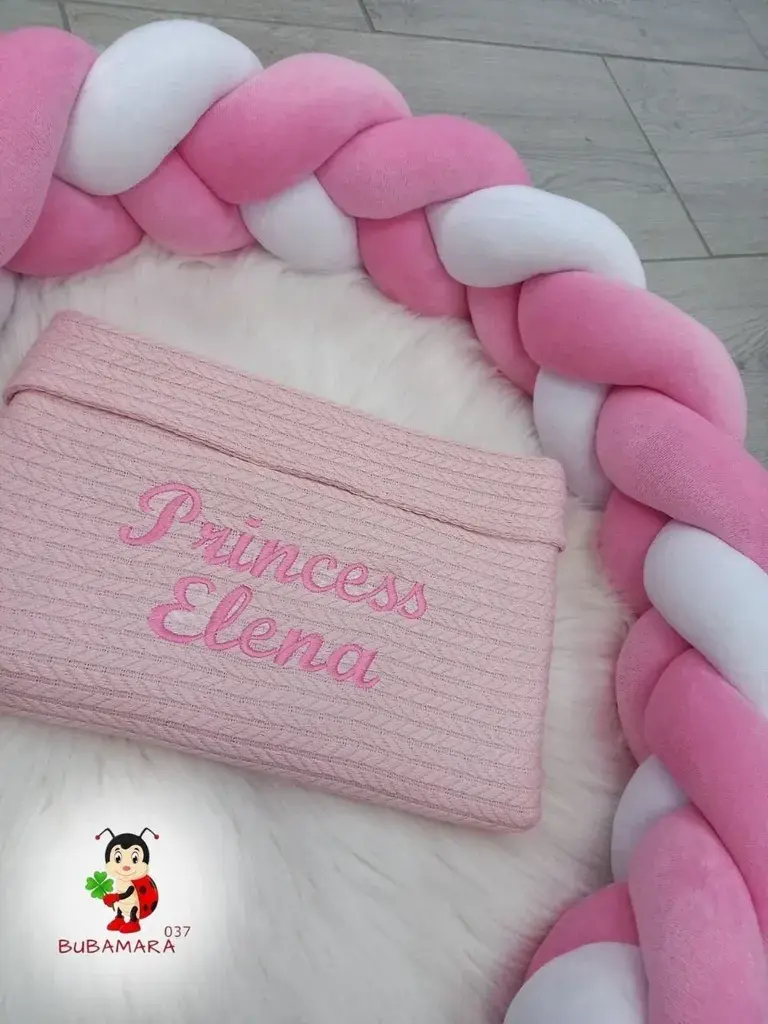 Bubamara037 Pletenica za krevetac, Trostruka, 180cm, Roze