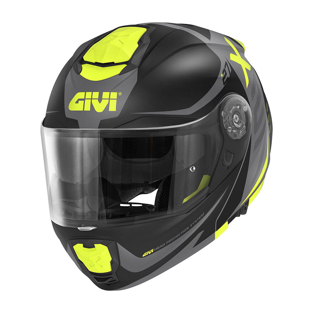 Kaciga GIVI Flip Up X27 DIMENSION mat crno titanium žuta
