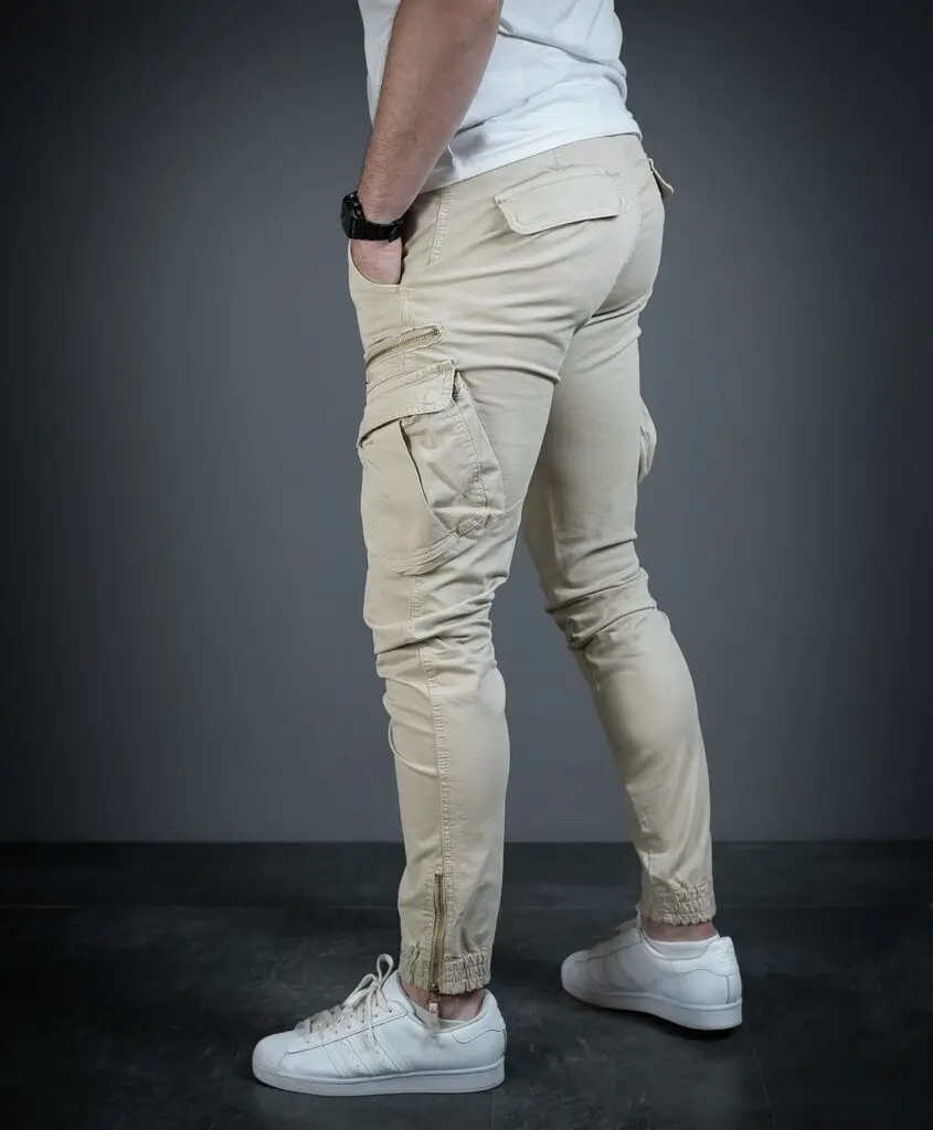 Denistar Muške pantalone 100/2708, Kargo, Bež