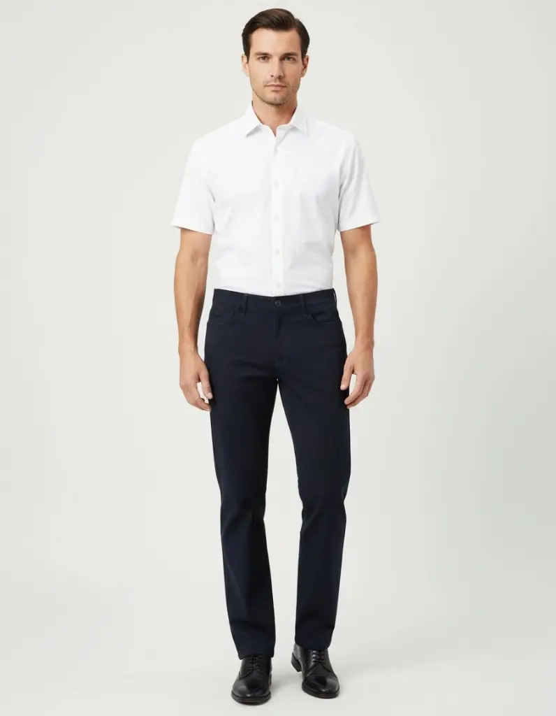 Elit Muške keper pantalone Regular Fit Bi-Stretch udobnost, Teget