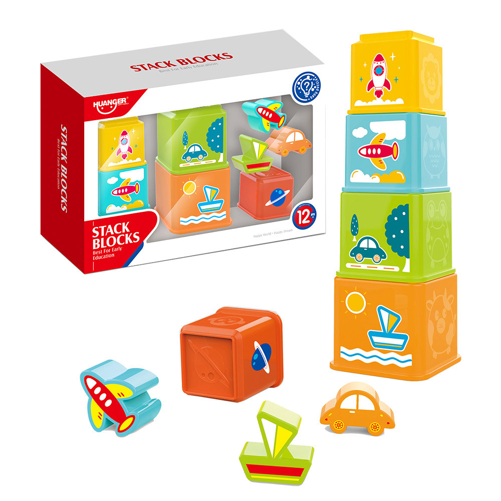 Slagalica - Kupovi za Bebe Stack Blocks + Bebi Funny Papagaj