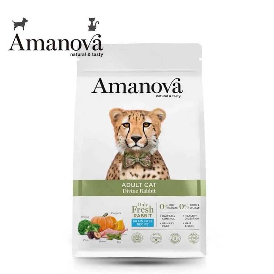 Amanova Adult Cat Divine Rabbit, Grain Free hrana za odrasle mačke sa svežom zečetinom - 6kg