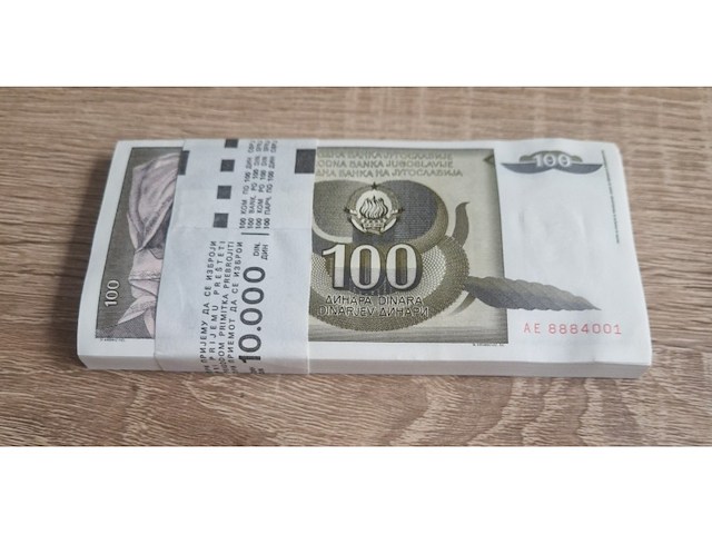 100 dinara 1991 UNC x 100