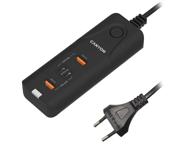 Canyon H-10 (CNE-CHA10B) zidni ounjač 4xUSB 40W 5V 3A crni