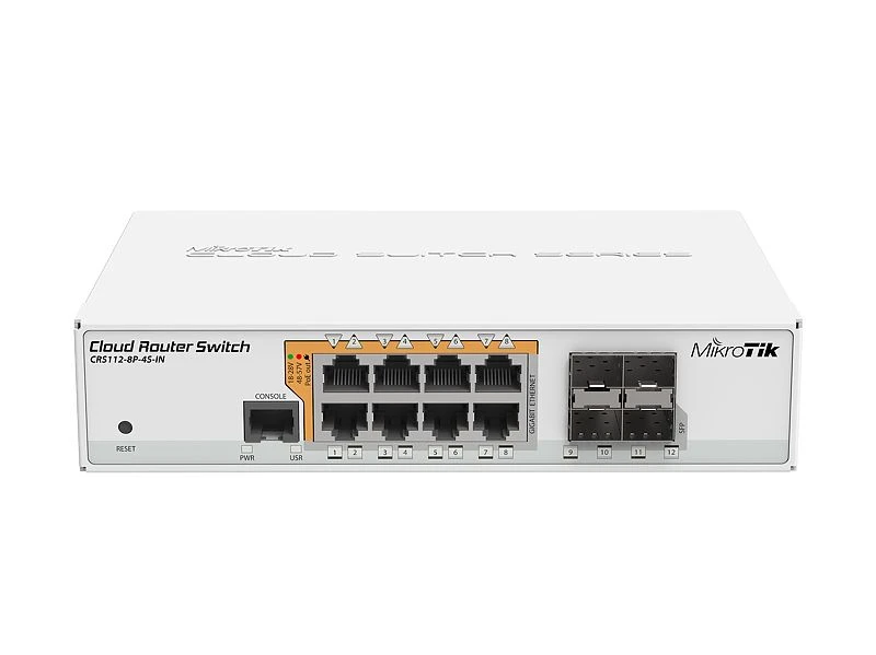 Mikrotik (CRS112-8P-4S-IN) RouterOS L5 upravljivi switch 8-portni