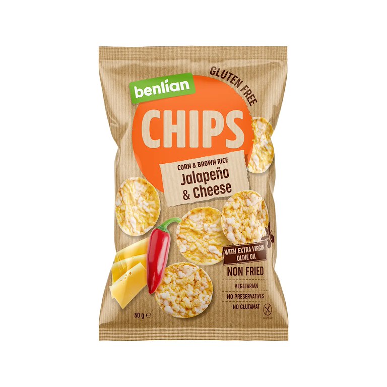Benlian Foods Čips, Halapenjo i sir, 50g