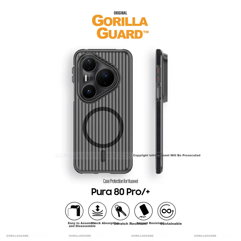 Maska za mobilni telefon Huawei Pura 80 Pro / Huawei Pura 80 Pro+, Crna