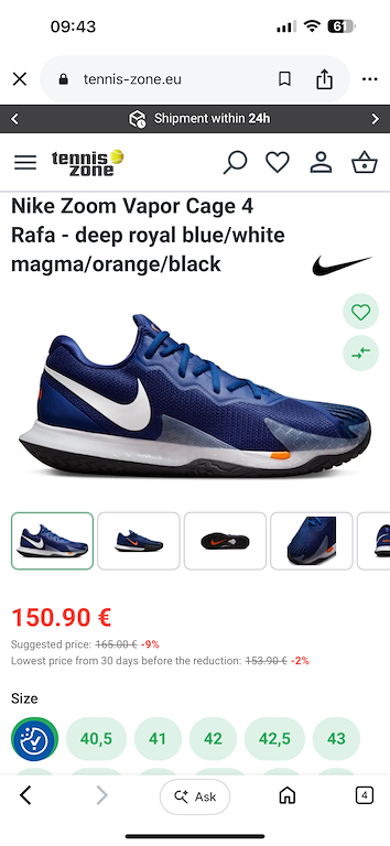 Patike za tenis Nike court air zoom Rafa 45,5
