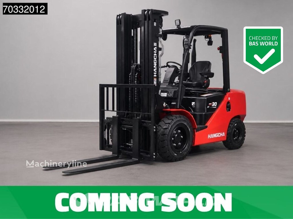 Novi Hangcha CPCD30 FACTORY WARRANTY – KUBOTA ENGINE - CE dizel viljuškar