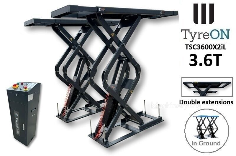 Nova TyreON TSC3600X2iL in floor scissor lift - double extensions- Platform makazasta auto dizalica