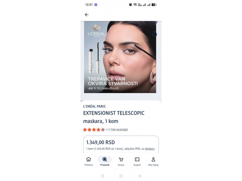 L'OREAL TELESCOPIC EXTENSIONIST MASKARAA