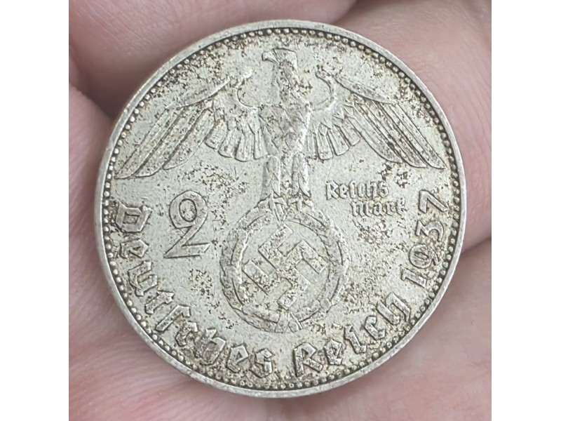 PRELEP SREBRNJAK OD 2 REICH MARKE 1937 NECISCEN
