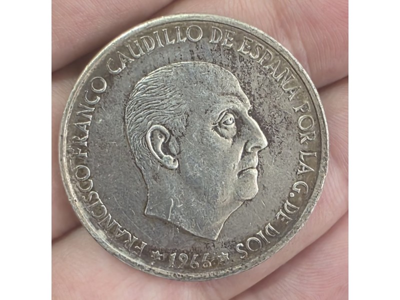 STARI VELIKI SPANSKI SREBRNJAK IZ 1966 GODINE