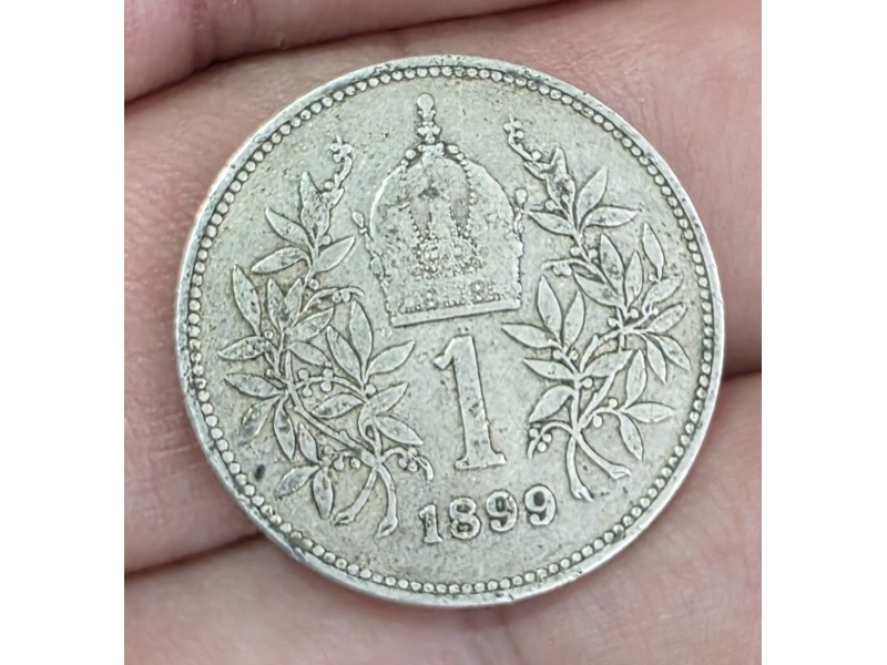 ULTRA RETKA 1 KORONA IZ 1899 GODINE SREBRO