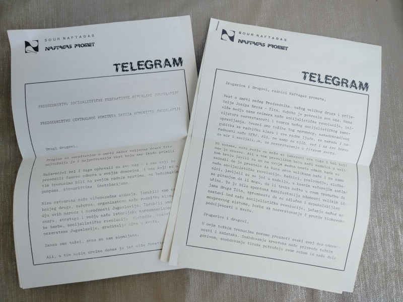 Originalni telegrami saučešća povodom smrti Tita 1980