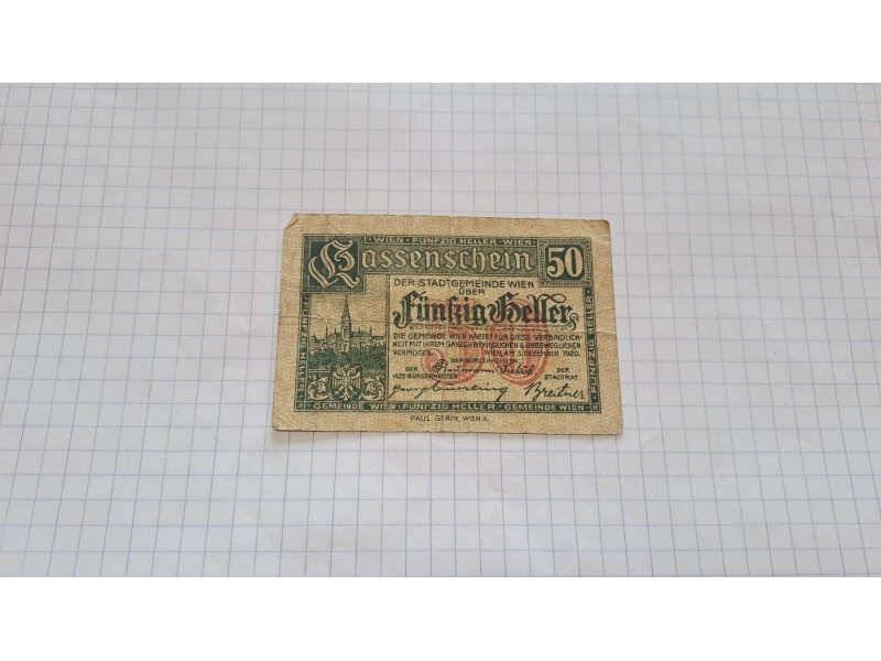 AUSTRIA 50 HELLER 1920 GODINA