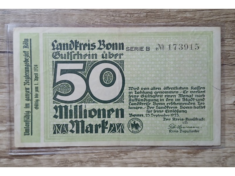N 87 - Nemačka - 50 miliona mk 1923 - vidi opis -