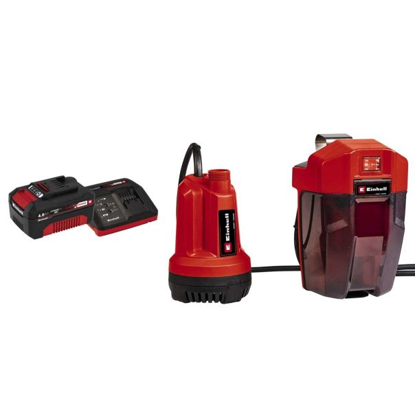 EINHELL GE-SP 18 Li - Solo, Aku. pumpa za čistu vodu + Power-X-Change 18V 4,0Ah punjač i baterija