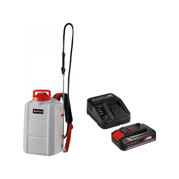 EINHELL Aku leđna prskalica + Power-X-Change 18V 4,0Ah punjač i baterija GE-WS 18/150 Li - Solo