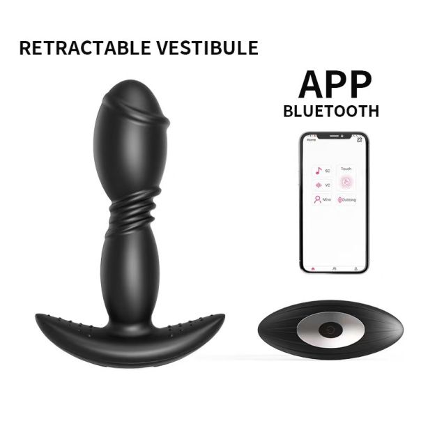 Teleskopski masažer prostate sa upravljanjem putem aplikacije
