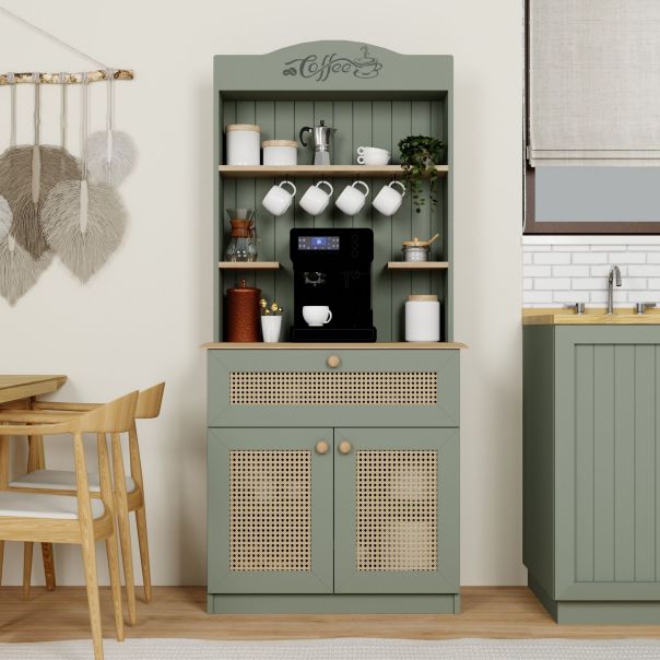HANAH HOME Kuhinjska vitrina Lucas 1600-129, zelena/braon