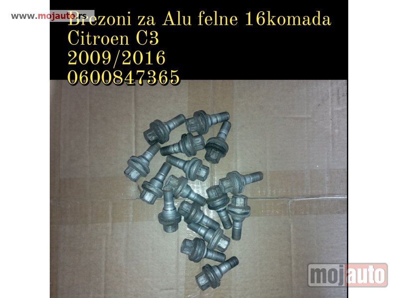 Brezoni za alu felne za Citroen C3