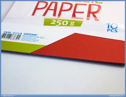 Karton papir 250gr METALIK A4 CRVENI 1/10, Junior