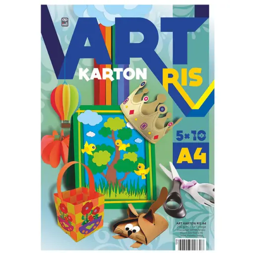 ART Karton papir A4 250gr/m2 5×10 boja, 50lista, Optimum