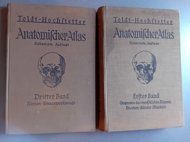 Toldt Hochstatter Anatomski atlas knjiga 1 i 2 Na Nemač