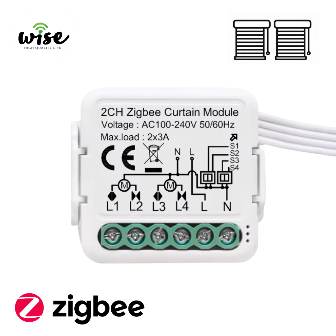 Wise Zigbee pametni modul
za dve roletne/zavese, WSHP24-Z